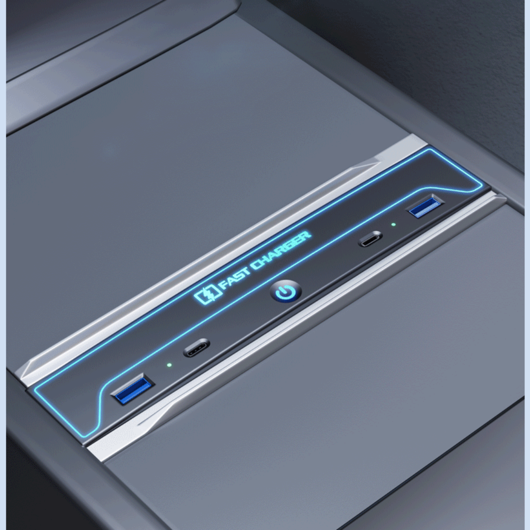 TOPABYTE Center Console USB Hub Docking Station With Ambient Light for